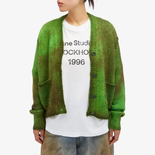 V Neck Jumper Acne Studios Green Fluffy Sweater Acne Studios Knit